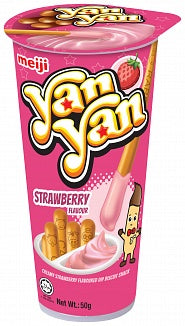 Meiji Yanyan Japanese Dipping Biscuit Sticks (Strawberry Flavor) - 50 ...